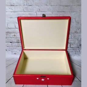 Personalizovaný dřevěný box na vzpomínky červený