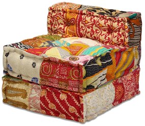 vidaXL Marketos 3místný modulární pouf patchwork textil