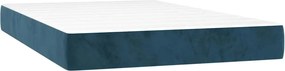 Box spring postel s matrací a LED tmavě modrá 120x200 cm samet 3134457