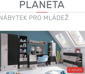 Meblar Sestava Planet E Barva: černý + dvířka dub + béžová