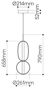 Bomma Pebbles skleněné závěsné svítidlo, malé Barva: Červená, Konfigurace: Model 2