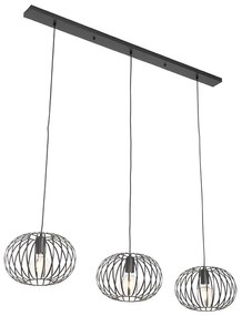 Designová závěsná lampa černá 3světelná - Johanna