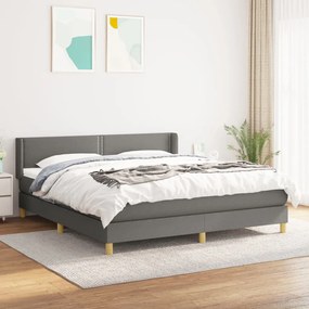 Box spring postel s matrací tmavě šedá 160x200 cm textil,  3130202