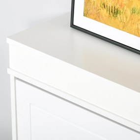 HOMCOM Skříň na boty Úložná jednotka na boty rozměry 98D x 24Š x 83V cm 4 výklopné dvířka Dvojitá úroveň MDF Bílá