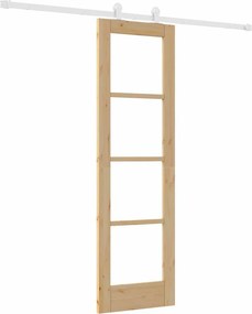 Posuvné dveře ORKDAL 61 x 198,5 cm Masivní borové dřevo a sklo 3332069