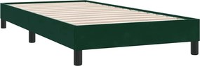 Postel Box Spring bez matrace tmavě zelená 90x210 cm samet 3315810