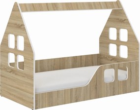 Wooden Toys Dětská postel Nízký DOMEČEK SONOMA 140x70 Montessori (pravá strana)