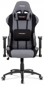 Kancelářská herní židle šedá, sportovní design, KA-F01 GREY