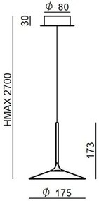 Linea Light 8354 Poe_P1, moderní závěsné svítidlo v barvě terakota LED 7W 3000K, průměr 17,5cm