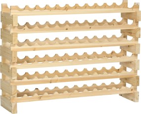 HOMCOM 72-lahev vinotéka, 6-patrová vertikální vinotéka s nosností 100 kg pro kuchyni, jídelnu a bar, 114x28x85 cm, přírodní dřevo | Aosom