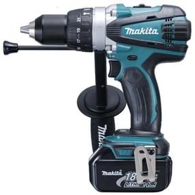 Makita - 18V AKU vrtací šroubovák s příklepem, 2x aku 5,0 Ah, nabíječka DHP458RTJ