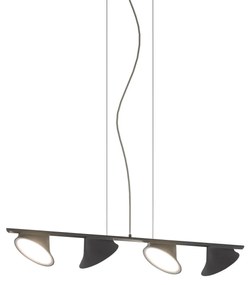 Axolight Orchid, antracitové závěsné svítidlo, závěsné svítidlo, 4x15W LED 3000K, stmívatelné, délka 133,5cm