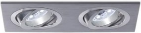 Vestavné svítidlo Aluminio Plata, kartáčovaný hliník 2x50W, 230V - BPM