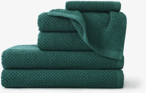 Goldea bavlněný froté ručník / osuška micro pure - smaragdově zelený 70 x 140 cm