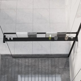 vidaXL Police na stěnu průchozí sprchy 100 cm hliník [153627] Barva: Černá