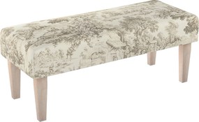 Dlouhá lavička 100x40cm barva hnědá látka vzorované