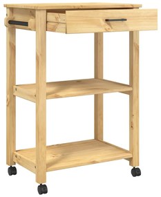 Kuchyňský vozík MONZA 60 x 40 x 90 cm masivní borové dřevo - Default Title