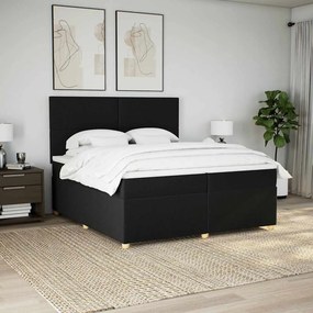 Box spring postel s matrací černá 200x200 cm textil 3293682