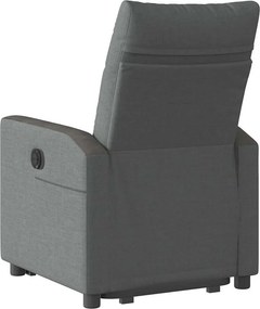 Elektrické zvedací polohovací křeslo tmavě šedé textil 3324067