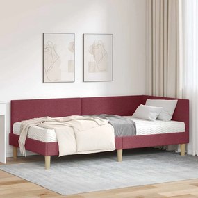 Rohový rám postele s matrací Jiný s čelo 2 ks Šedá textil 3393752