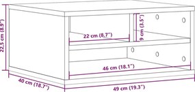 vidaXL Stojan na tiskárnu 49 x 40 x 22,5 cm kompozitní dřevo [840595] Barva: dub sonoma