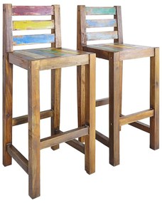 Barové stoličky 2 ks masivní recyklované dřevo,  245800