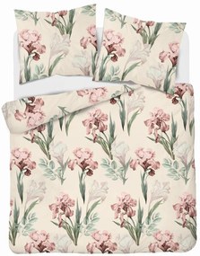 Detexpol Saténové povlečení 160x200 krémově růžové zelené květy 5089 A Home Satin 11