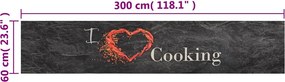 Kuchyňský koberec omyvatelný Vaření černý 60 x 300 cm samet 136551