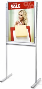 Infoboard s klaprámem 70 x 100 cm, stříbrná