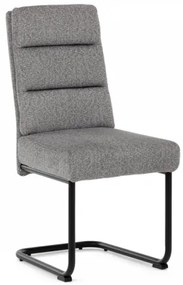 Jídelní židle světle šedá látka nohy černý kov DCL-P3107 SIL2