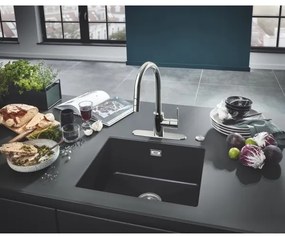 GROHE 31654AP0 - Dřez K700U 533 × 457 mm černý granit/černá