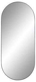 Černé oválné nástěnné zrcadlo Jarrko 35x80 cm