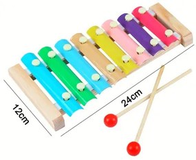 Montessori hračky - xylofon Varianta: xylofon, pastelové barvy