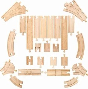 Bigjigs Rail Dřevěné koleje set 25 dílů / od 3 let