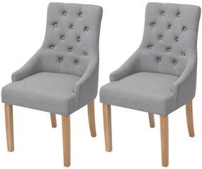 Jídelní židle 2 ks světle šedé textil 243635