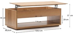 Konferenční stolek v dekoru dubu v přírodní barvě 60x120 cm Alguema – Kave Home