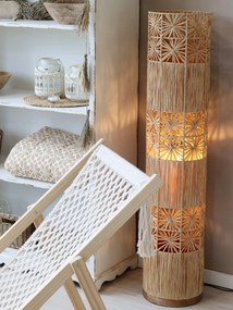 Přírodní stojací lampa s lýkovým stínidlem Raffia - Ø 28*127 cm/ E27