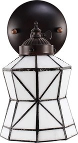 Bílá nástěnná tiffany lampa Joanne - 17*12*23 cm E14/max 1*40W