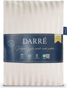 Damaškové saténové prodloužené povlečení Pruh 10 mm - Champagne Velikost: 140 x 220 + 70 x 90
