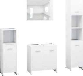 vidaXL 4dílný set koupelnového nábytku dřevotříska [3154403] Barva: bílá s vysokým leskem