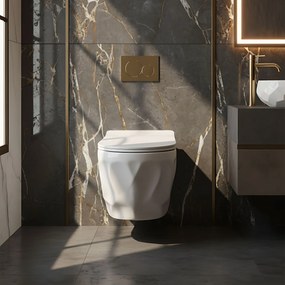 Závěsná WC mísa se SoftClose sedátkem REA Gustavo Rimless, bílá lesk
