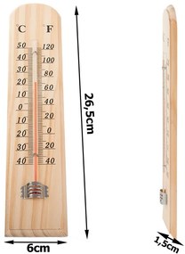 Verk 07184 Teploměr venkovní 26 cm dřevěný