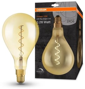 Spirálovitá LED stmívatelná žárovka E27 4 W VINTAGE, teplá bílá