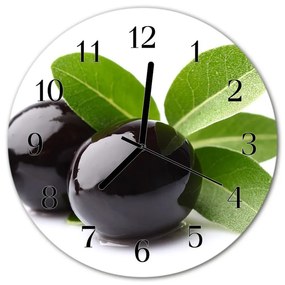 Skleněné hodiny kulaté olivy