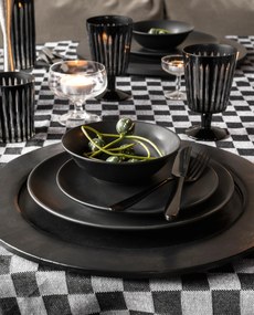 vtwonen Matt Black talíř Ø 20 cm, černý matný (Porcelánový snídaňový talíř v černé matné barvě)