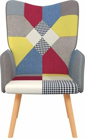 Relaxační křeslo patchwork textil 328183