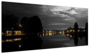 Noční pohled na město, obraz (100x40cm)
