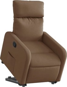 Zvedací polohovací křeslo hnědé textil 3206703