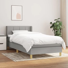vidaXL Box spring postel s matrací 90x190 cm textil [3130237] Barva: světle šedá