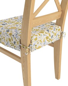 Sedák na židli IKEA Ingolf barva žlutá látka pletený vzor, vzorované